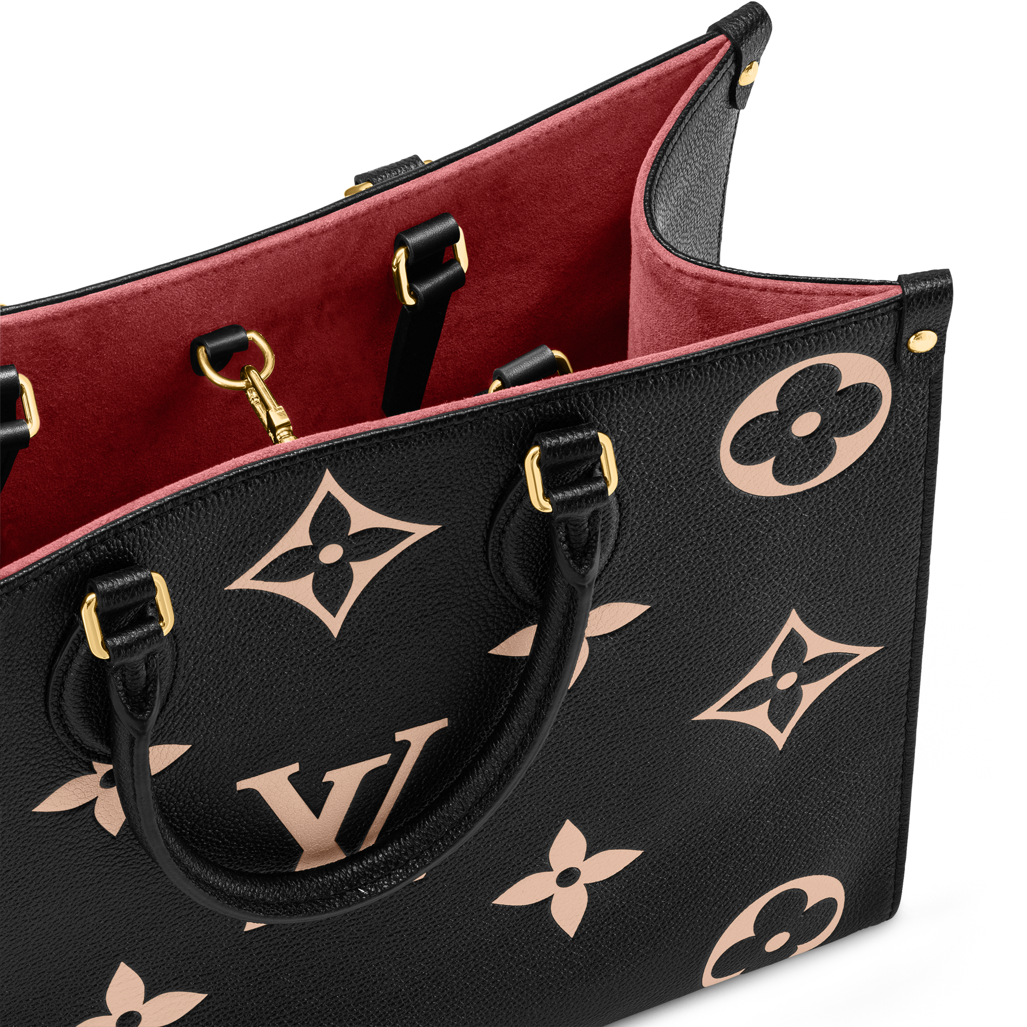 Cabas Onthego MM Cuir Monogram Empreinte Bicolore | LOUIS VUITTON